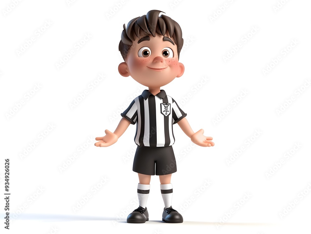 Stock-Illustration „Detailed 3D animation of a young boy wearing a full ...