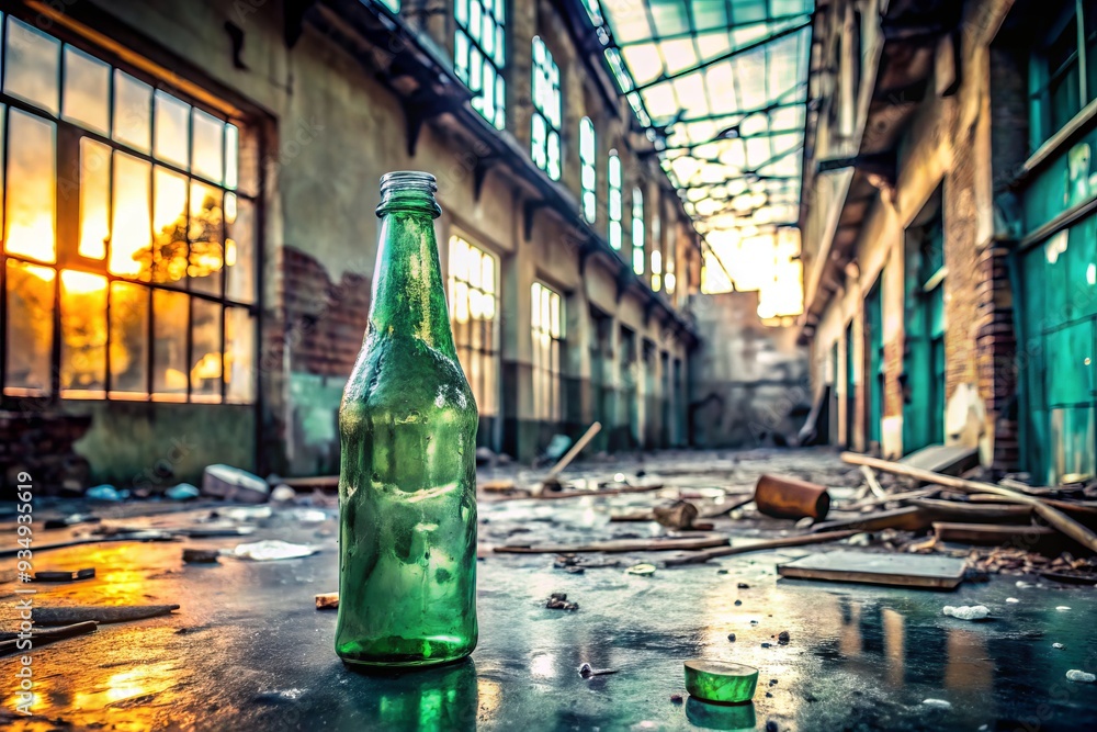 broken glass soda bottle shattered hopes melancholic urban decay Stock ...