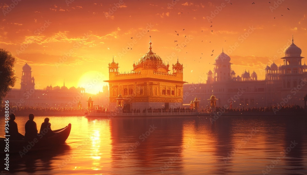 Serene Abstract Sikh Gurdwara: AI-Generated Watercolor Art for Cultural ...