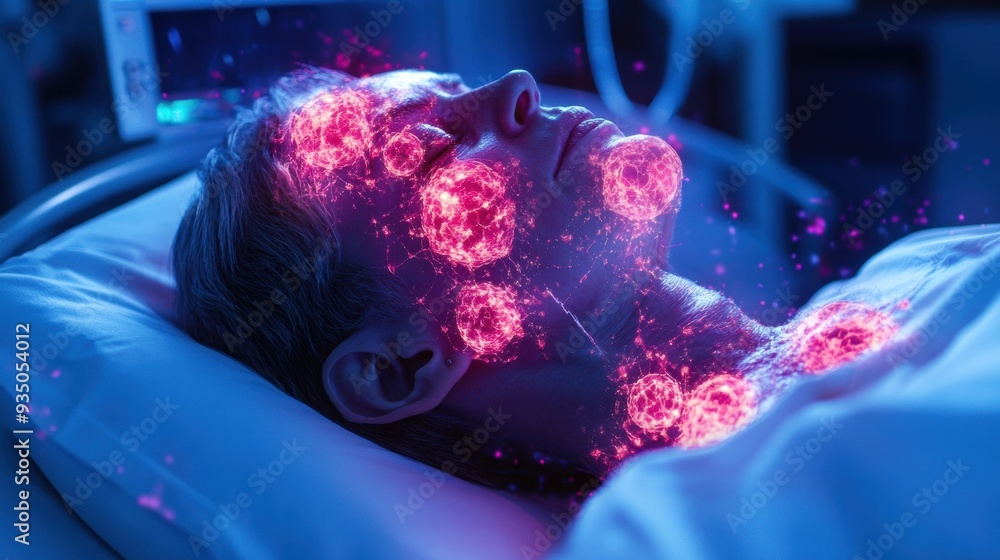 A detailed depiction of a patient undergoing innovative treatment for ...