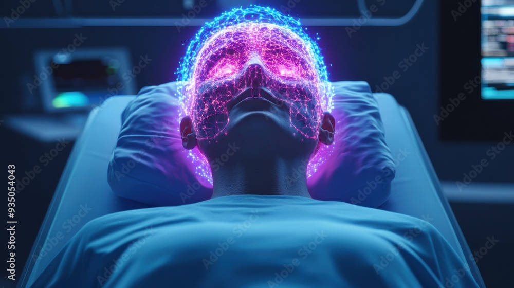 A detailed depiction of a patient undergoing innovative treatment for ...