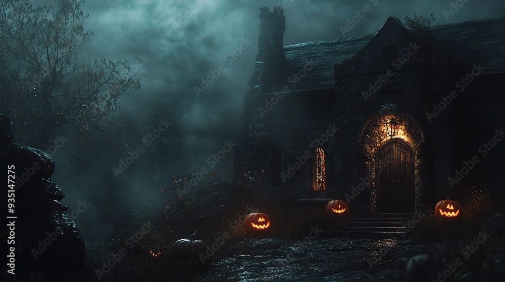 Haunted House on Halloween Night: A spooky and mysterious gothic house ...
