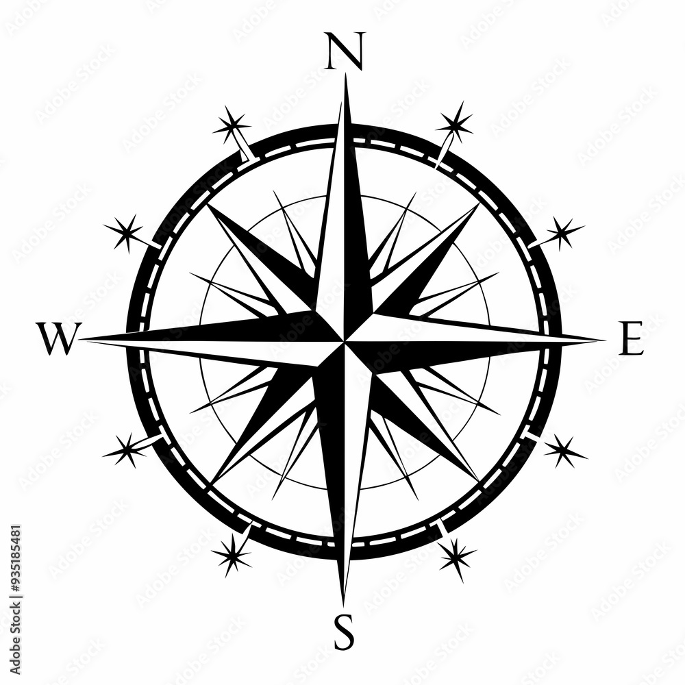 Image vectorielle Stock Compass Clipart, Compass SVG Cut Files For ...