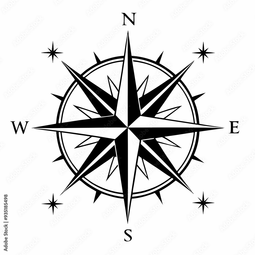Vector de Stock Compass Clipart, Compass SVG Cut Files For Cricut ...