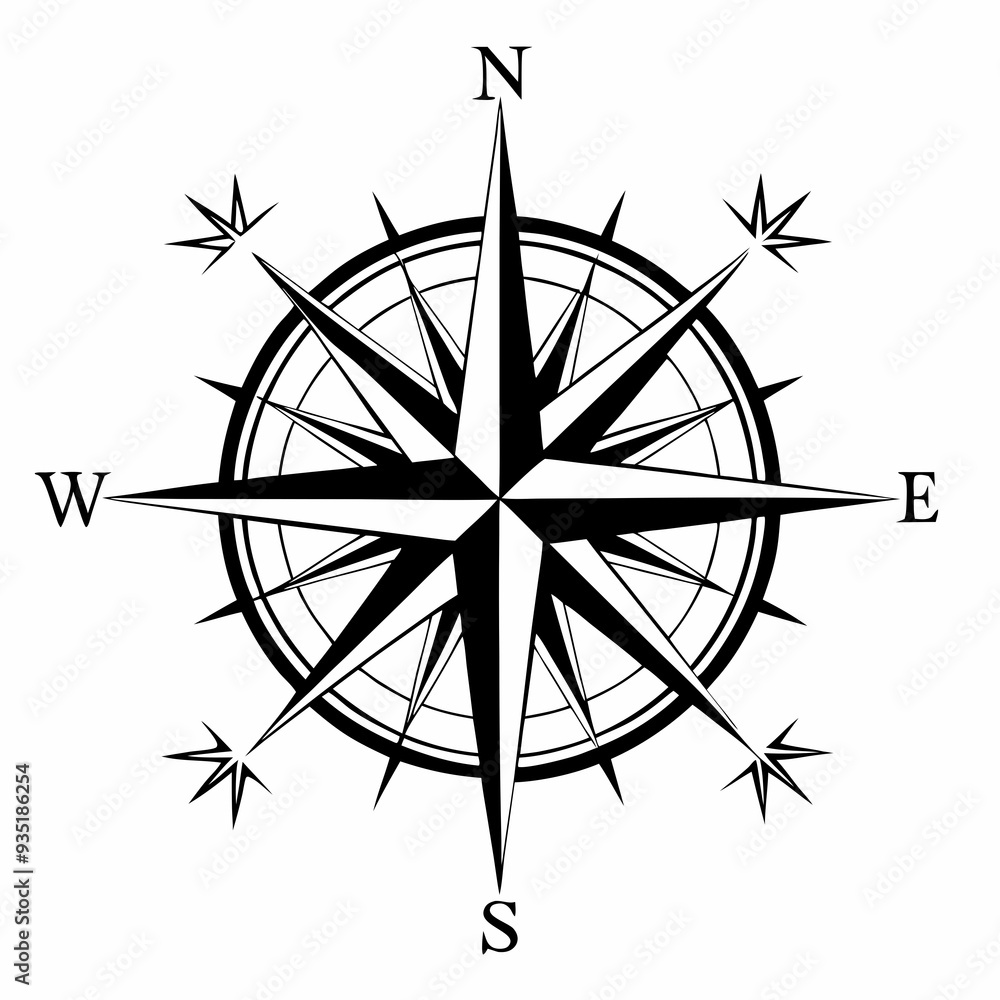 Vector de Stock Compass Clipart, Compass SVG Cut Files For Cricut ...