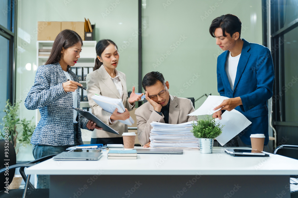 Stressed business person in a demanding career struggles with emotional ...