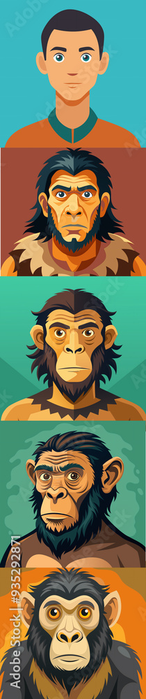 Stages of human evolution set, male human development stages ...