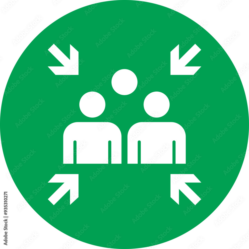 Emergency evacuation assembly point sign. Assembly point icon. Safety ...