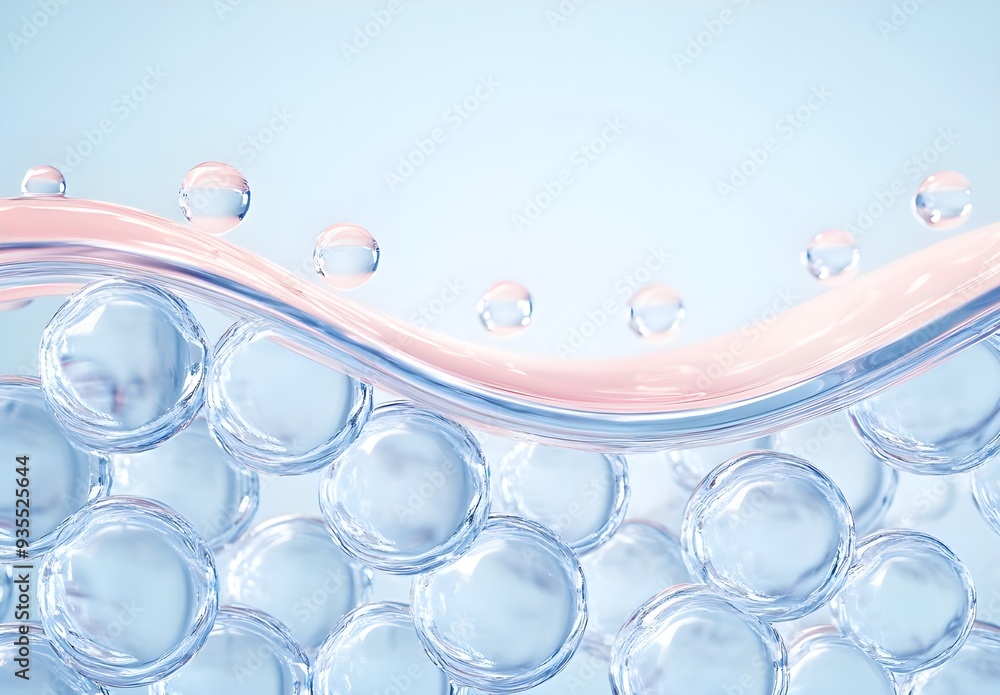 A detailed illustration of the skin's layer structure, showing water ...