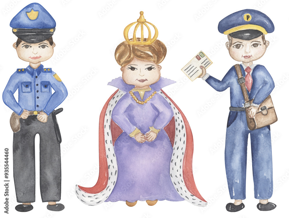 Kids Characters Collection: Set of different professions in cute style ...