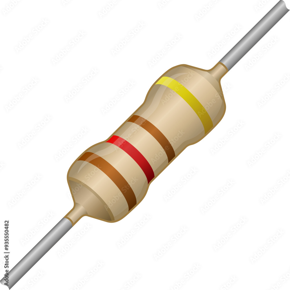 Carbon film resistor with color codes. Vector color illustration. Stock ...