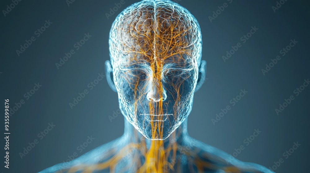 Human Nervous System Anatomy Stock Illustration | Adobe Stock