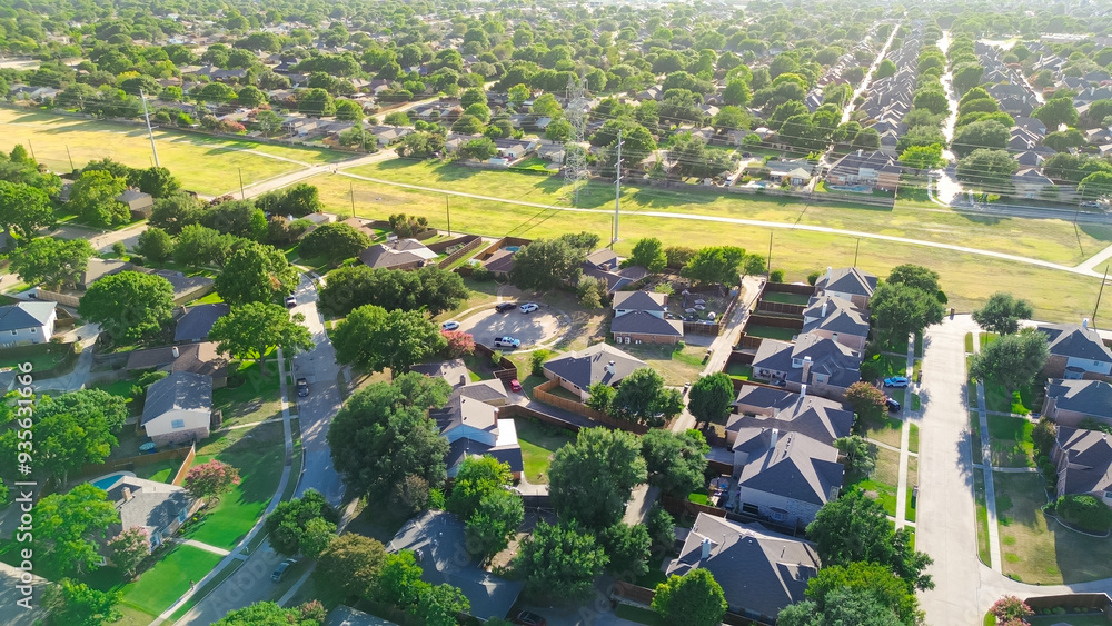 Residential neighborhood near open space trail, concrete pathway ...