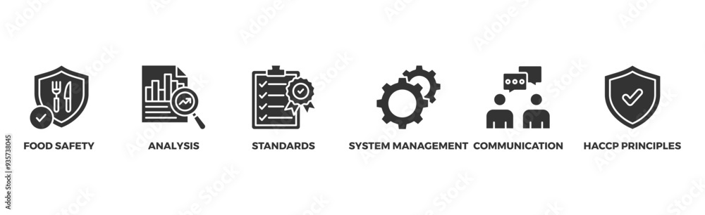 ISO 22000 banner web icon illustration concept for food safety standard ...
