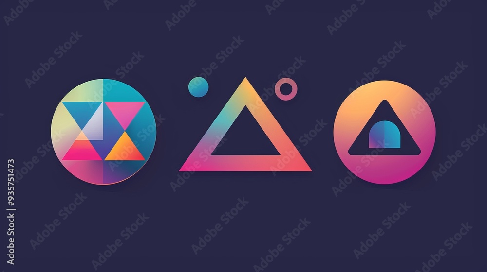 Using geometric shapes in logo design, circles, squares, and triangles ...