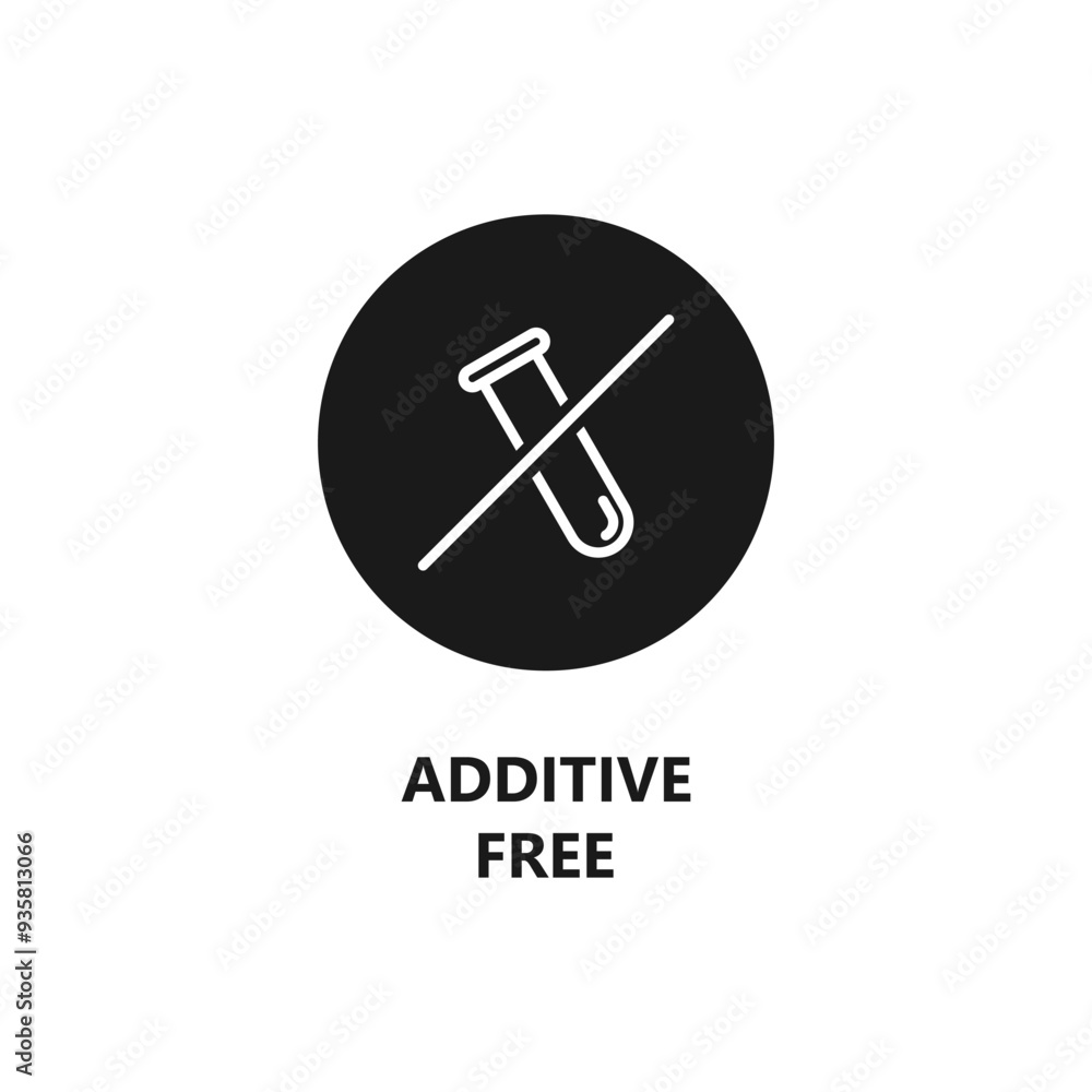 Additive free sign. No additives symbol. Label for cosmetics, hair care ...
