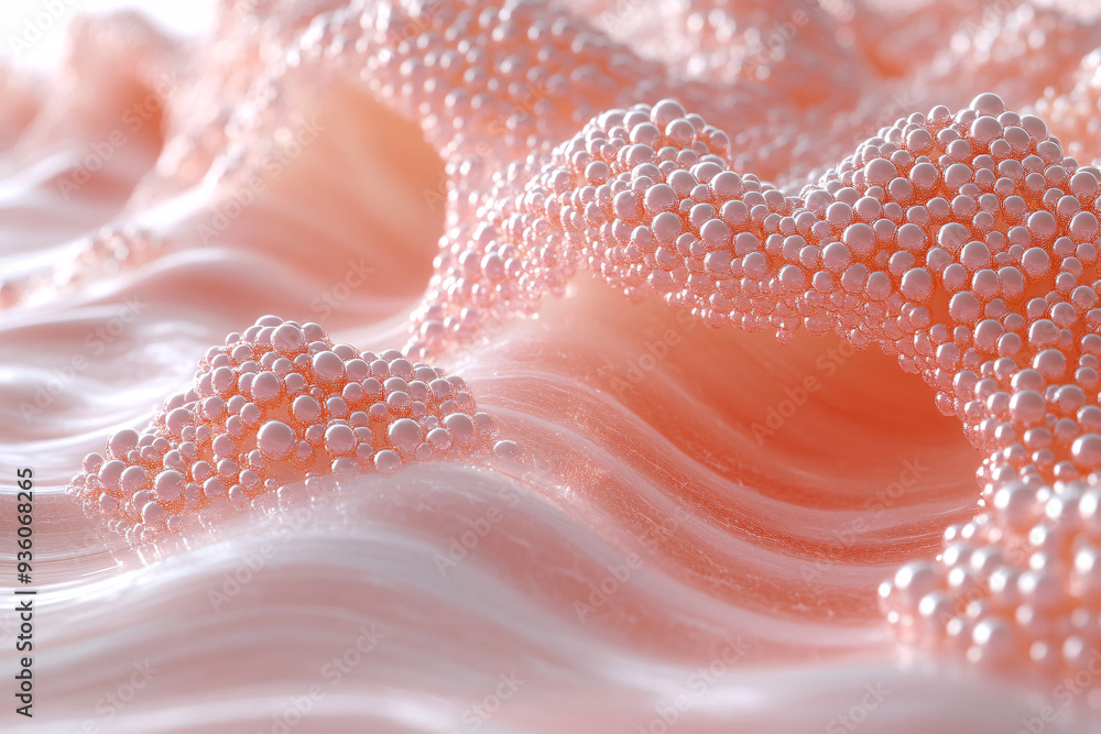 Cross-section of human skin revealing layers of collagen and vitamin ...