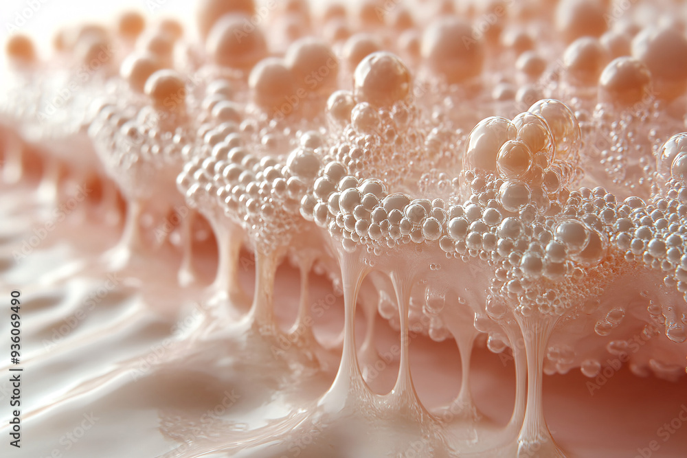 Skin layer model featuring collagen fibers and vitamins, with a focus ...