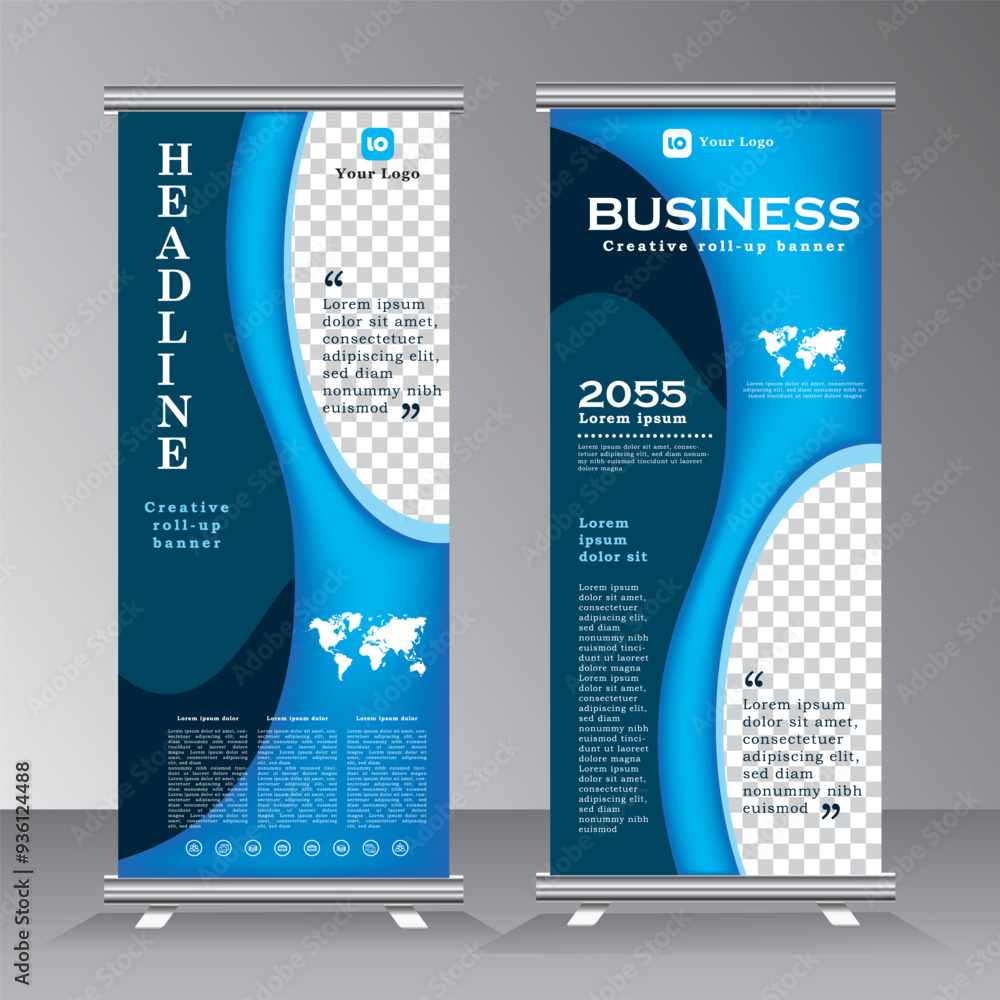 Roll Up Banner Design Template. Standee Design. vertical Banner ...