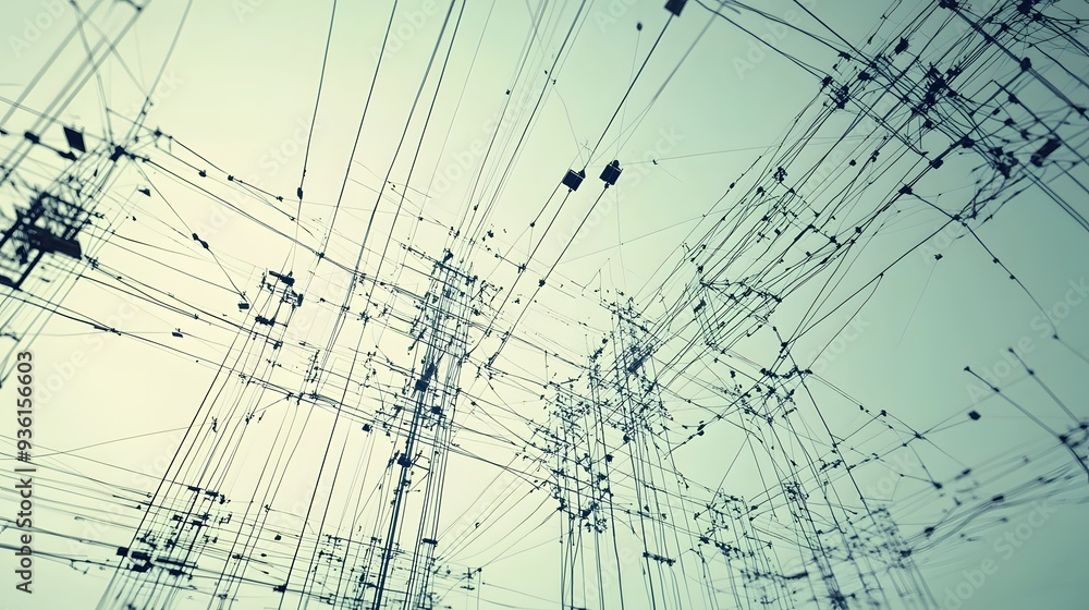 10. A detailed diagram of an electrical grid system with ...