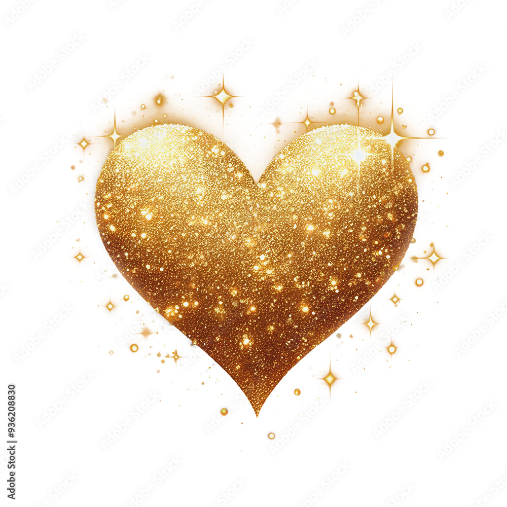 Gold heart glitter shiny sparking clipart transparent background ...