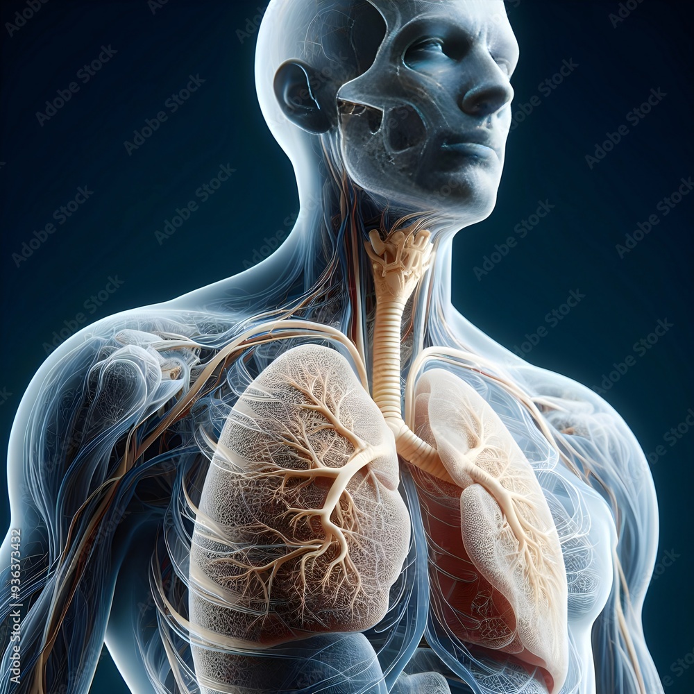 Biomedical illustration showing human internal organs with heart, liver ...