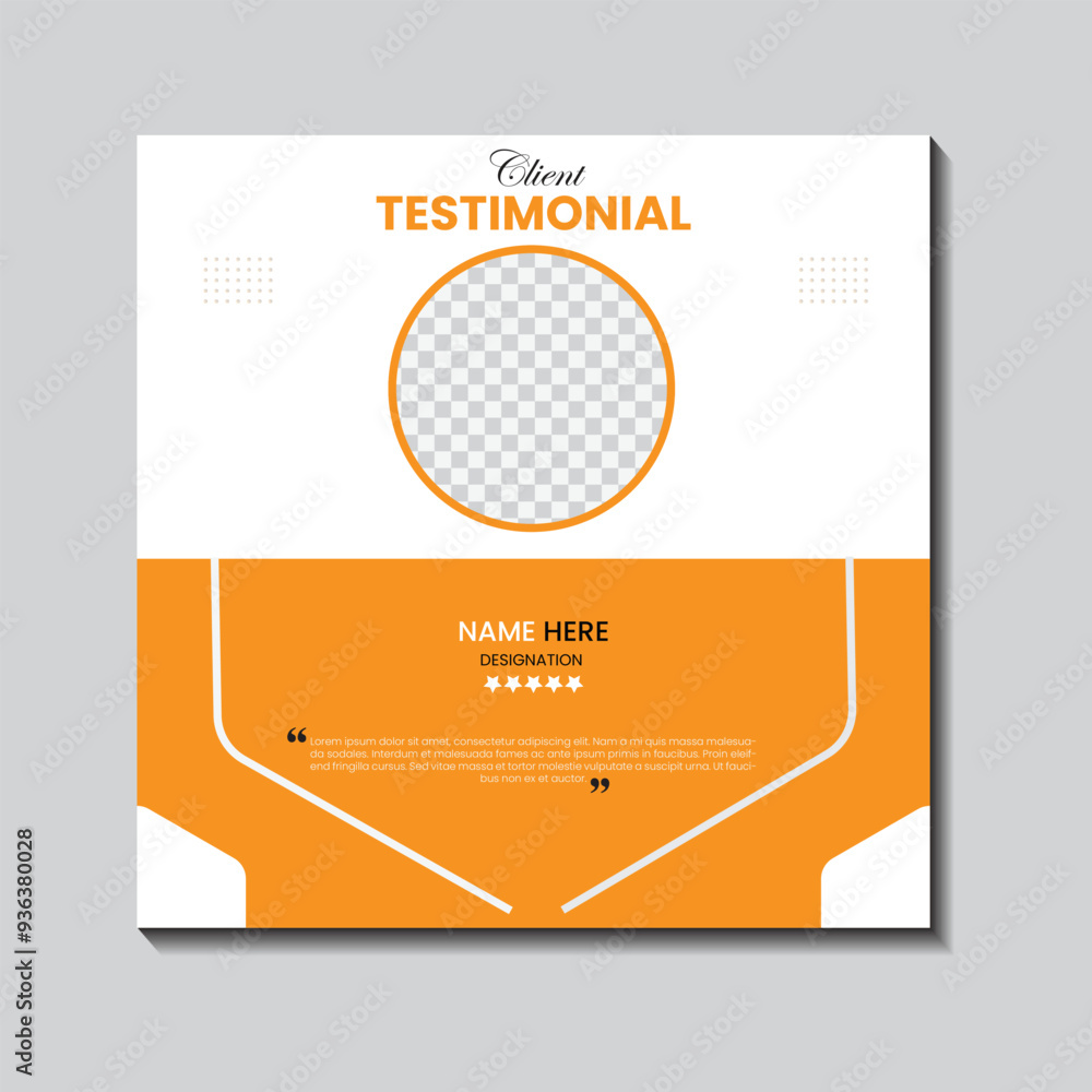 Client feedback testimonial social media post template with customer ...