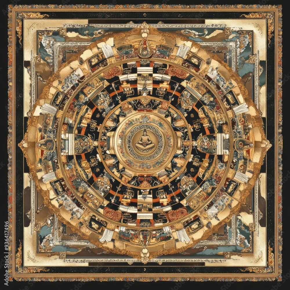 Spiritual Mandala Design, intricate representation of spiritual symbols ...