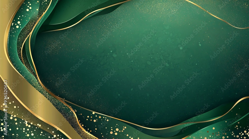 Green and gold luxury background featuring a modern classic premium ...