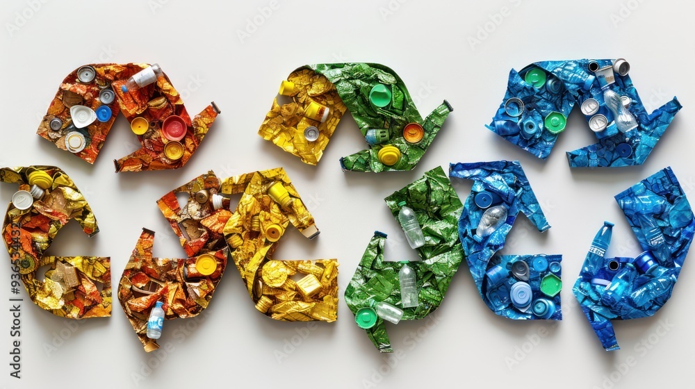 Green Recycling: Recycle Symbol on White Background - Made from ...