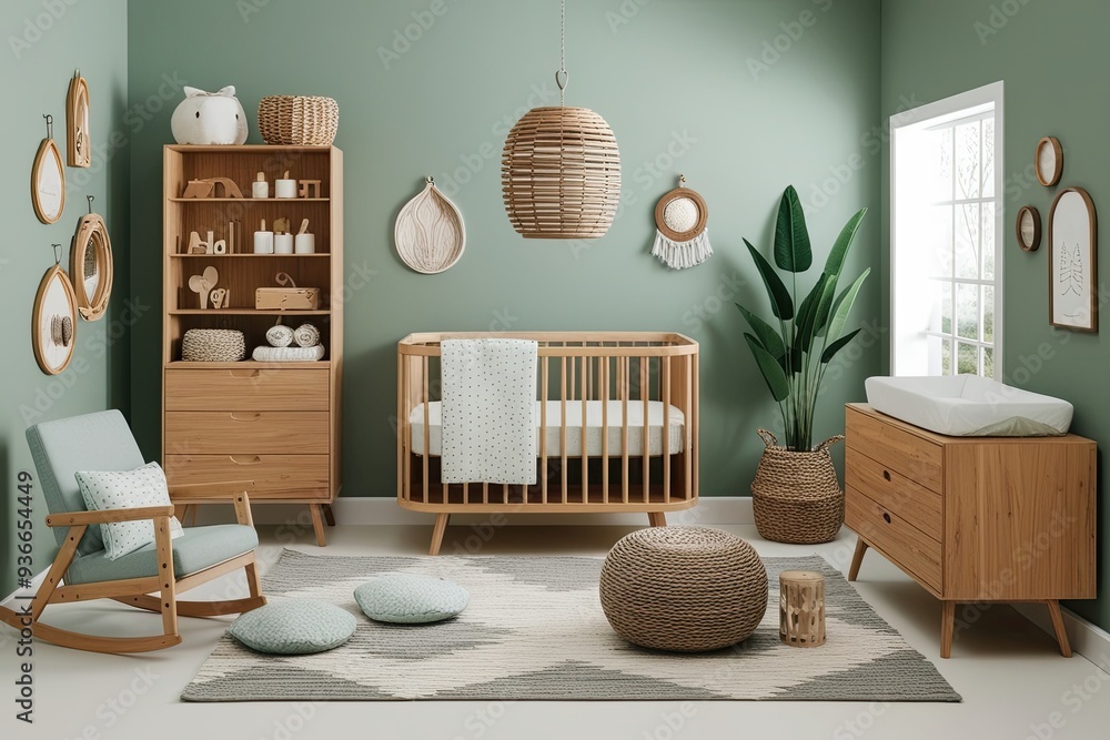 Sustainable Wooden Nursery Designs in Serene 3D Visualizations for Cozy ...