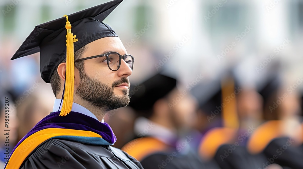 A close-up of the formal attire worn by graduates during the degree ...