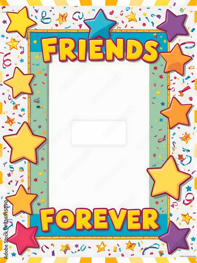 3D flat icon border with Best Friends Forever theme for Friendship Day ...