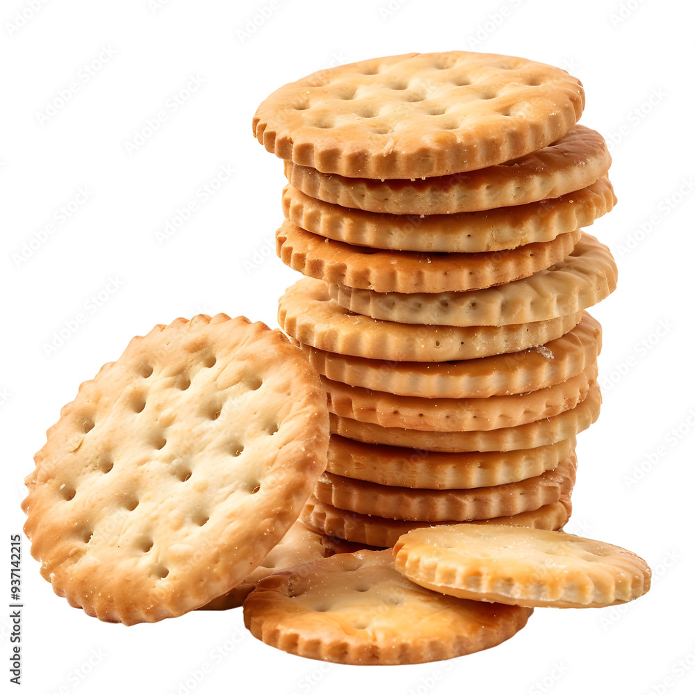 Round crackers isolated on transparent background 8K high resolution ...