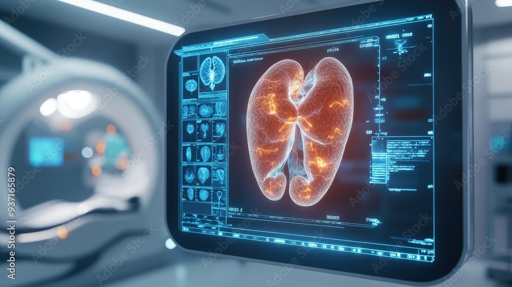 Advanced imaging tool showing detailed organ scans, high-resolution ...