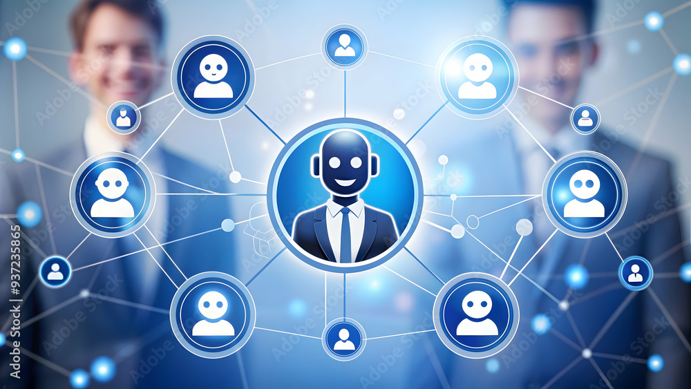 Photo Realistic as AI chatbot and CRM system concept as An AI chatbot ...