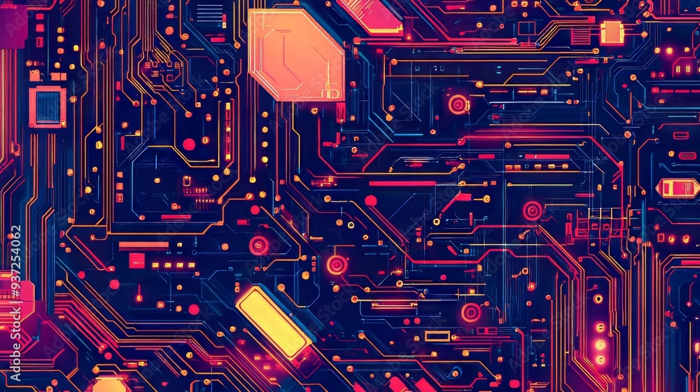 circuit design with mcu microcontroller pattern for wallpaper ...