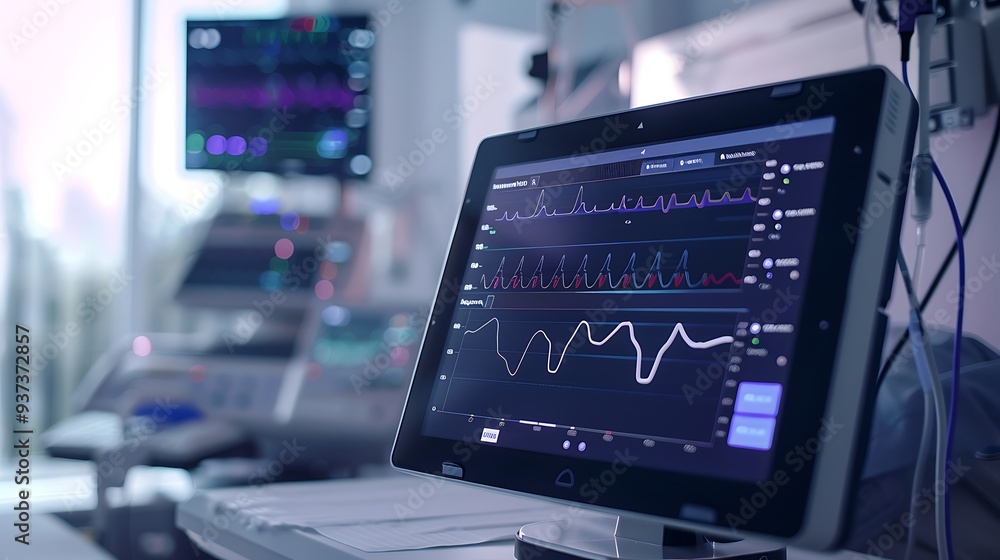 ภาพประกอบ Stock Advanced patient monitoring system with realtime ...