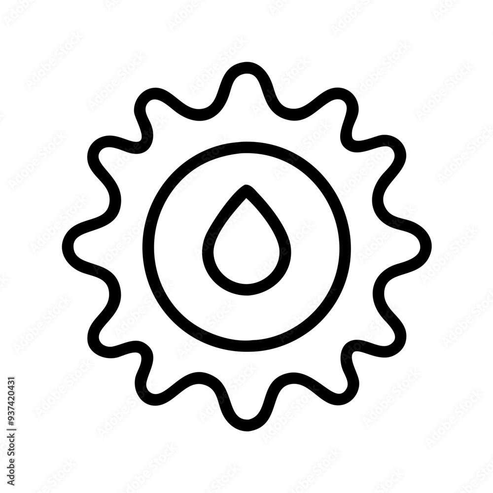 gear cog and oil vector svg outline vector svg Stock Vector | Adobe Stock