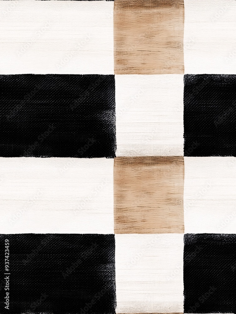 Rustic Farmhouse Checkerboard: A seamless pattern of hand-painted black ...