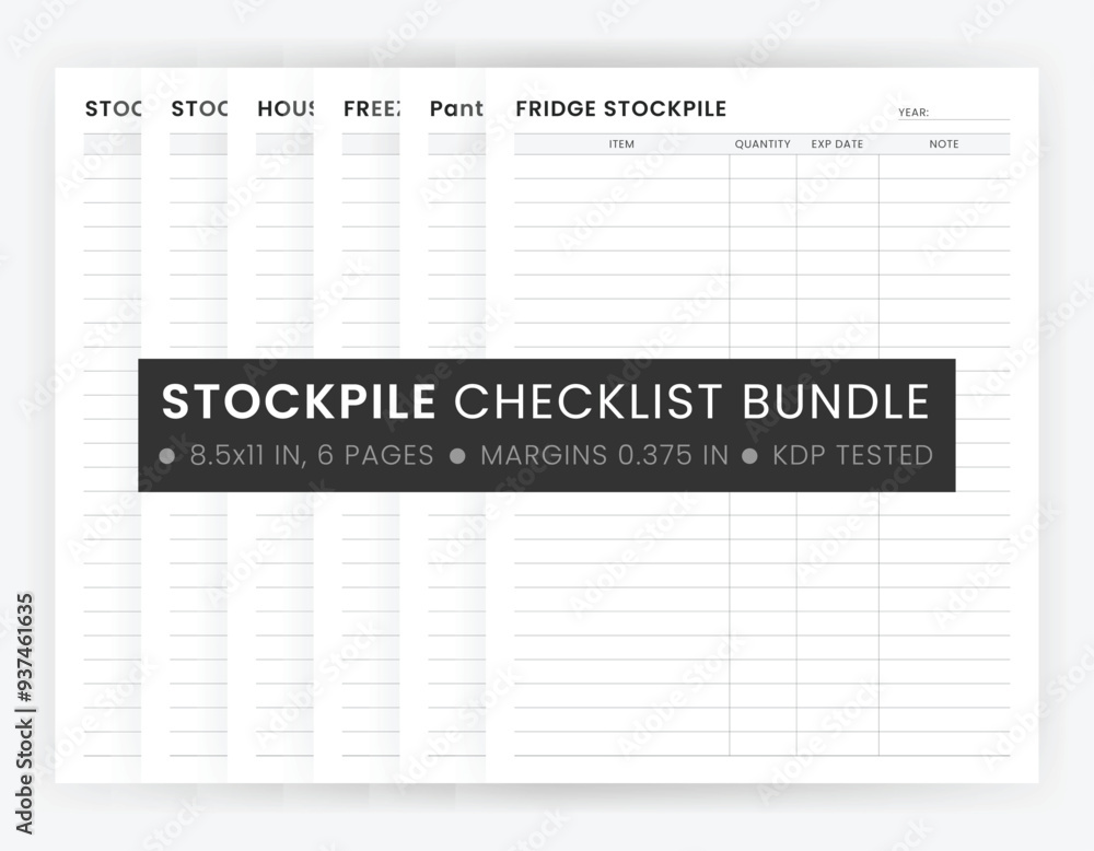 Emergency Stockpile Checklist Printable Template, Pantry Inventory ...