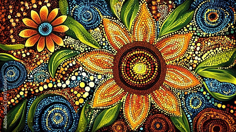 Australian Aboriginal dot painting style art，Aboriginal culture and ...