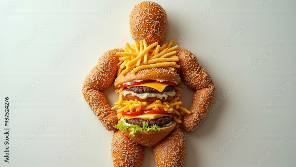 Creative Visual Representation of Unhealthy Eating: Obese Human Figures ...