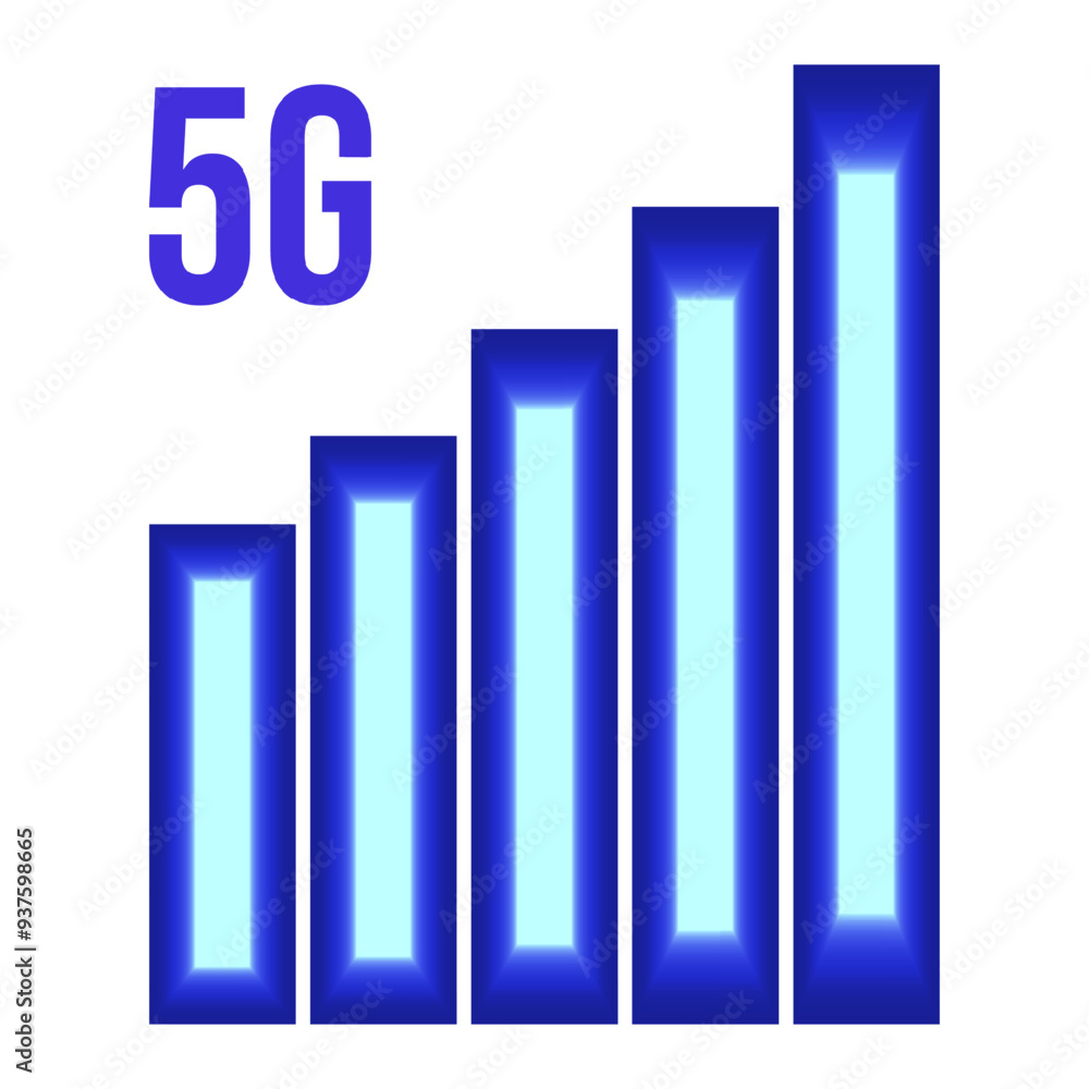 5G strenght mobile signal symbol template design isolated transparent ...