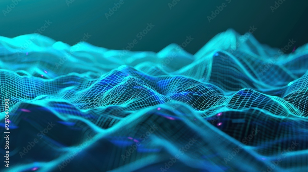 Futuristic Digital Geology Terrain, advanced terrain visualization ...