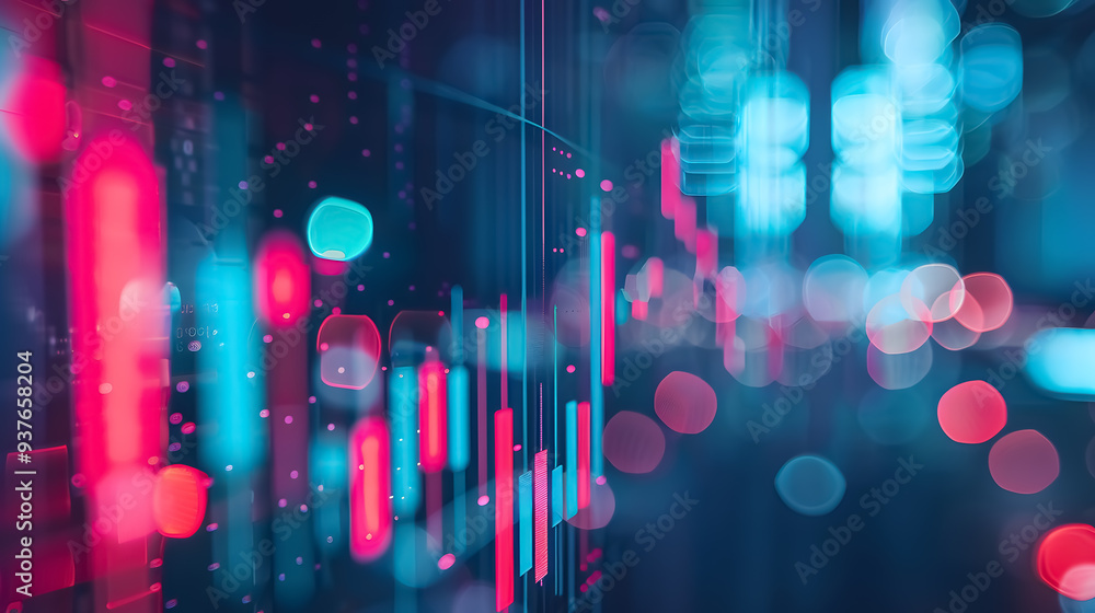 Stock Market Digital Graph Chart: LED display showing daily stock ...