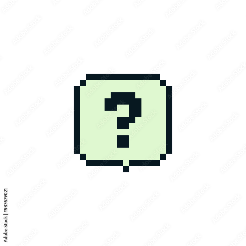 Question mark help icon pixel art style, ask. Isolated vector ...