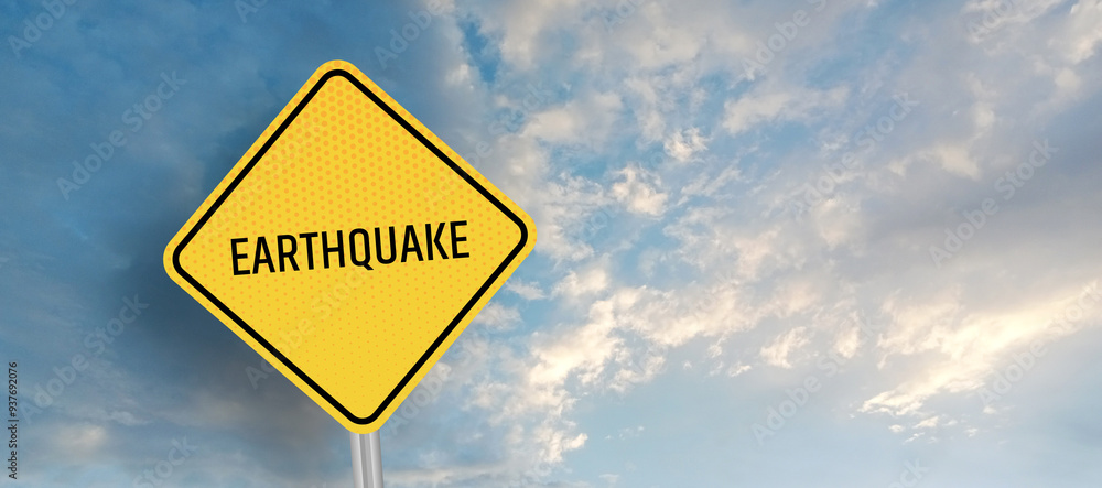 earthquake sign Stock Illustration | Adobe Stock