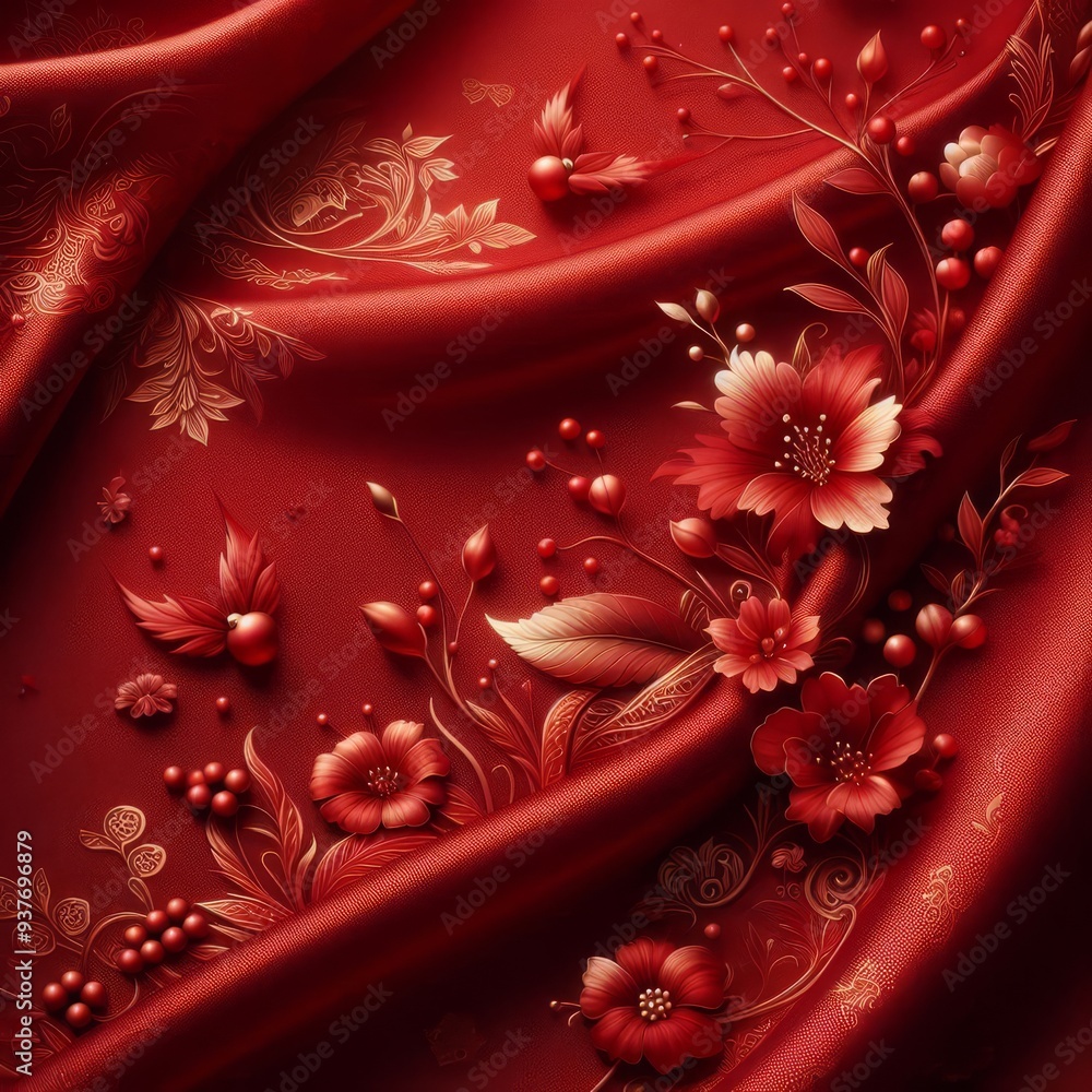 red silk fabric texture background Stock Photo | Adobe Stock