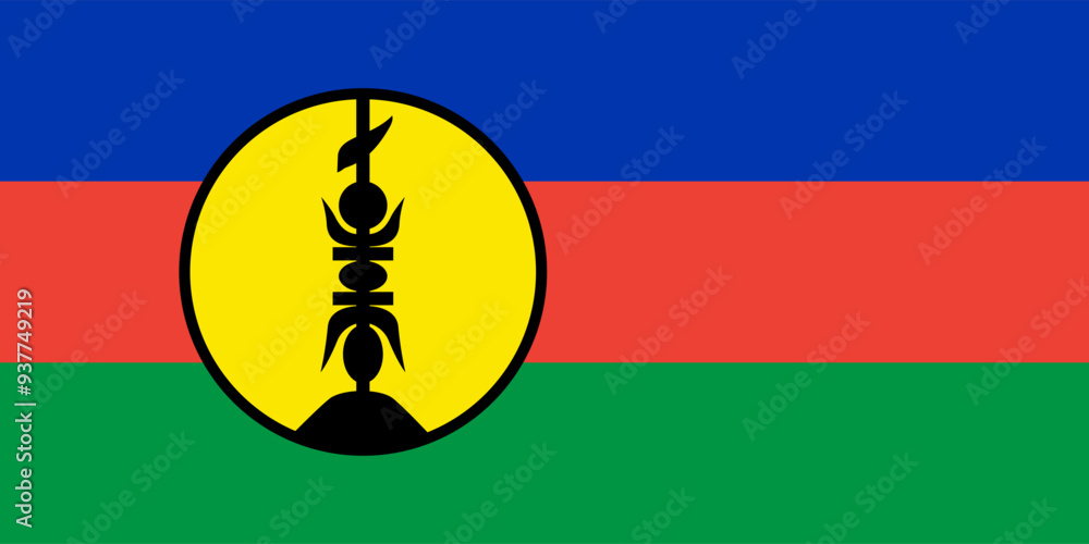 New Caledonia vector flag. Accurate dimensions and official colors ...